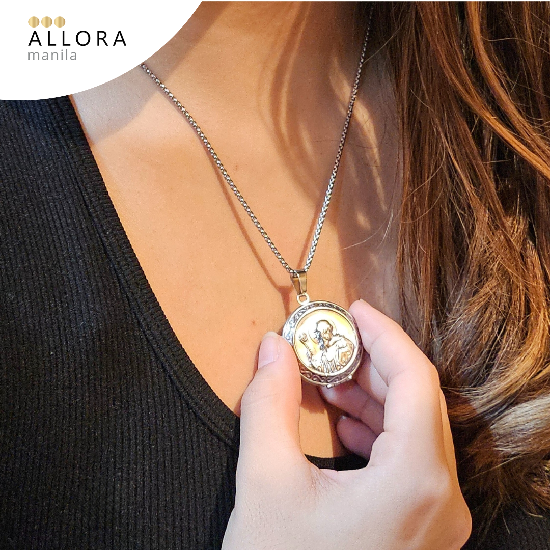 St Benedict Locket Necklace – Allora Manila
