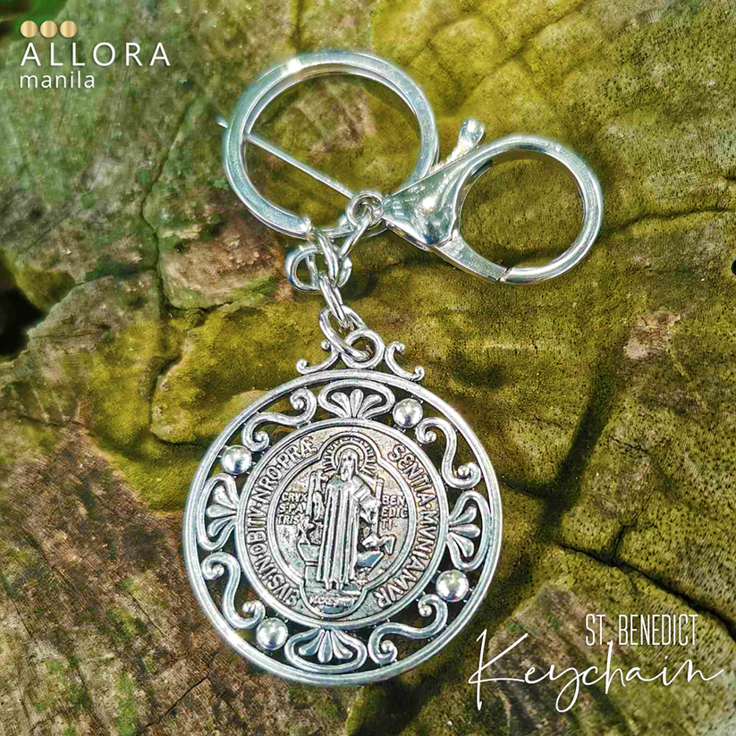Keychain / St Benedict / silver – Allora Manila